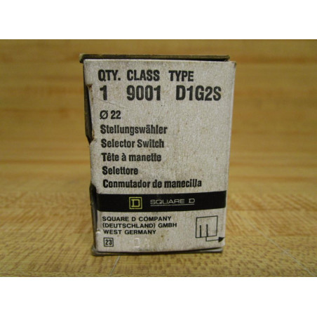 Square D 9001-D1G2S Selector Switch 9001D1G2S