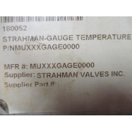 Strahman MUXXXGAGE0000 Temperature Gauge - New No Box