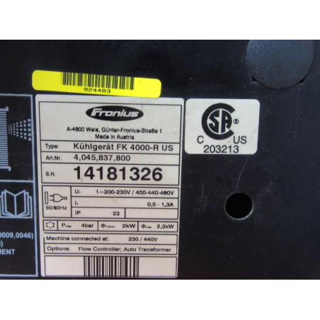 Fronius 4,045,837,800 Cooling Unit FK 4000-R - Used