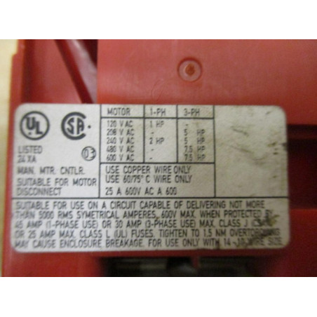 EEC AEG ED1-3D3SD8-RG Emergency Disconnect Switch 31990755 WO Lever ...