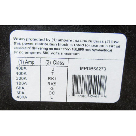Ferraz Shawmut MPDB66273 Power Distribution Block