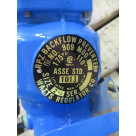 Watts 909-LF 2-12 RPZ Backflow Preventer 909-Large - New No Box