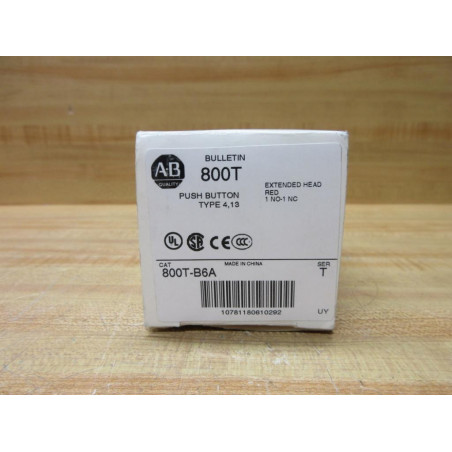 Allen Bradley 800T-B6A Push Button 800TB6A EMPTY BOX ONLY! Series T