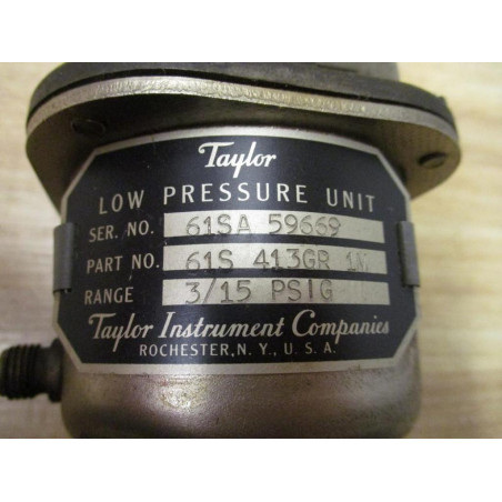 Taylor Instruments 61S 413GR 1M Low Pressure Unit 61S413GR1M - Used