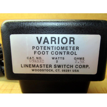 Linemaster Switch 09ASXC Varior Potentiometer Foot Control - New No Box