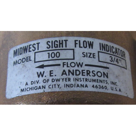 Dwyer SFI-100-34" W.E Anderson Sight Flow Indicator - New No Box