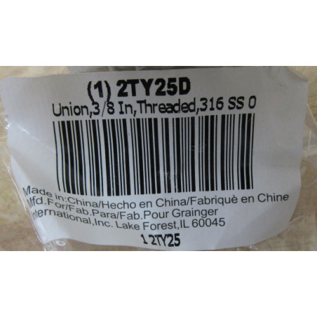 Grainger 2TY25 Union 2TY25D (Pack of 2)