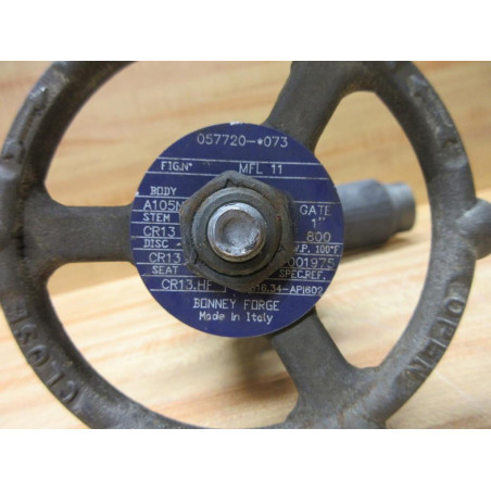 Bonney Forge MFL-11 1" Gate Valve MFL11 - New No Box