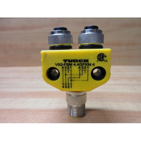 Turck VB2-FSM4.42FKM4 2-Way Splitter VB2FSM442FKM4 Female 3 Pin - New ...