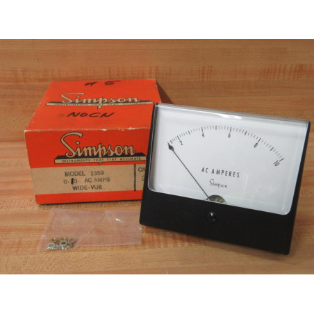 Simpson 1359 Panel Meter 0-10 Amps