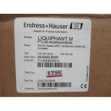 Endress + Hauser FTL50-AGM2AA4E4A Level Switch 943490-9000
