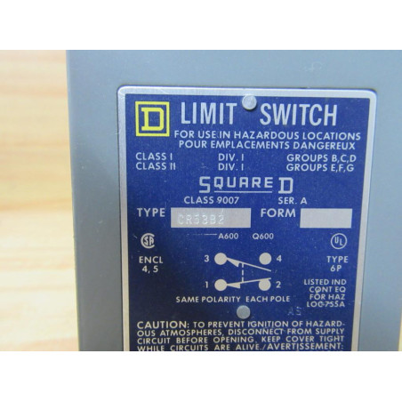 Square D 9007-CR53B2 Limit Switch 9007CR53B2 - Used