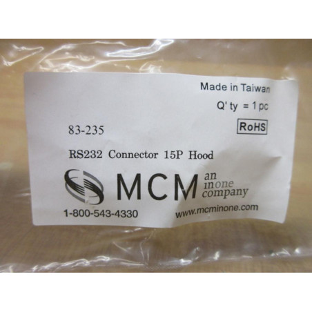 MCM 83-235 Connector Hood RS232 (Pack of 4)