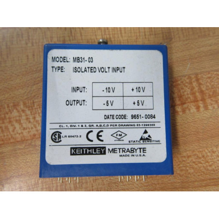 Keithley-Metrabyte MB31-03 Isolated Voltage Input Module MB31 Blue ...