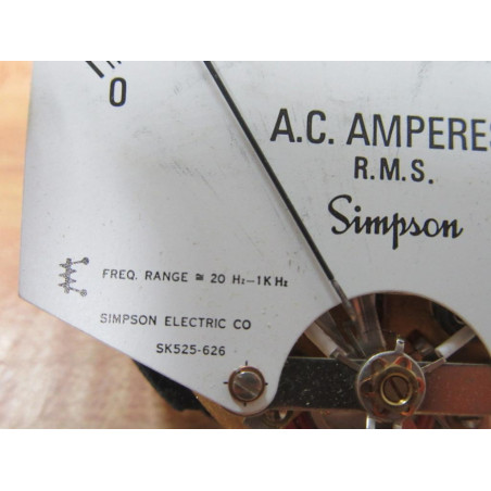 Simpson 02580 Meter AC Amperes Range 0-5 Amps wo Housing - New No Box