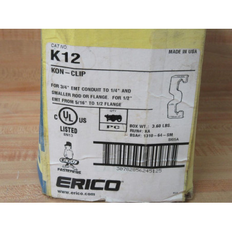 Erico Caddy K12 Conduit Hanger 34" EMT To 14" (Pack of 166)