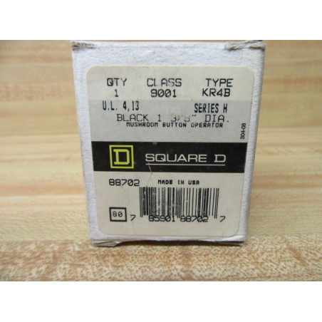 Square D 9001-KR4B Mushroom Button Operator 9001KR4B