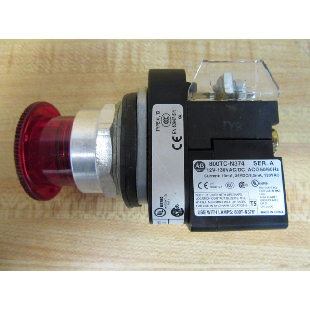 Allen Bradley 800T-FXTQH2RA1 Red Push Button - Used