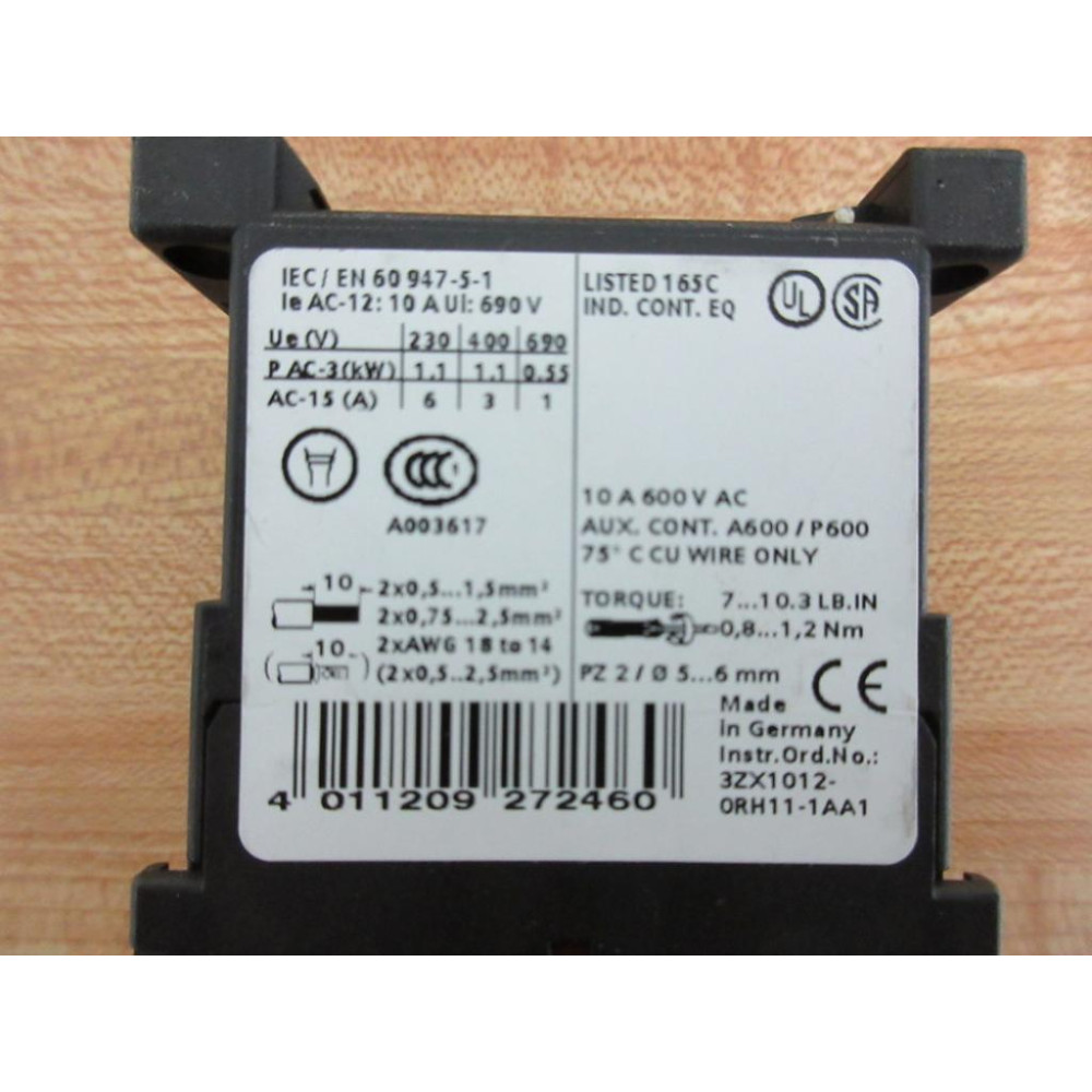 Siemens 3RH1131-1AF00 Contactor 3RH11311AF00 - Used