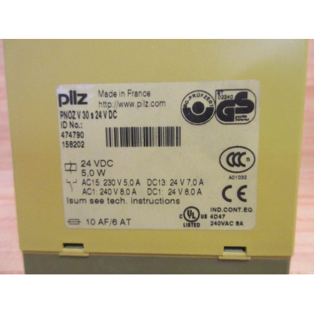 Pilz PNOZ V 30S 24 VDC 47490 Safety Relay PNOZV30S24VDC47490 WO ...