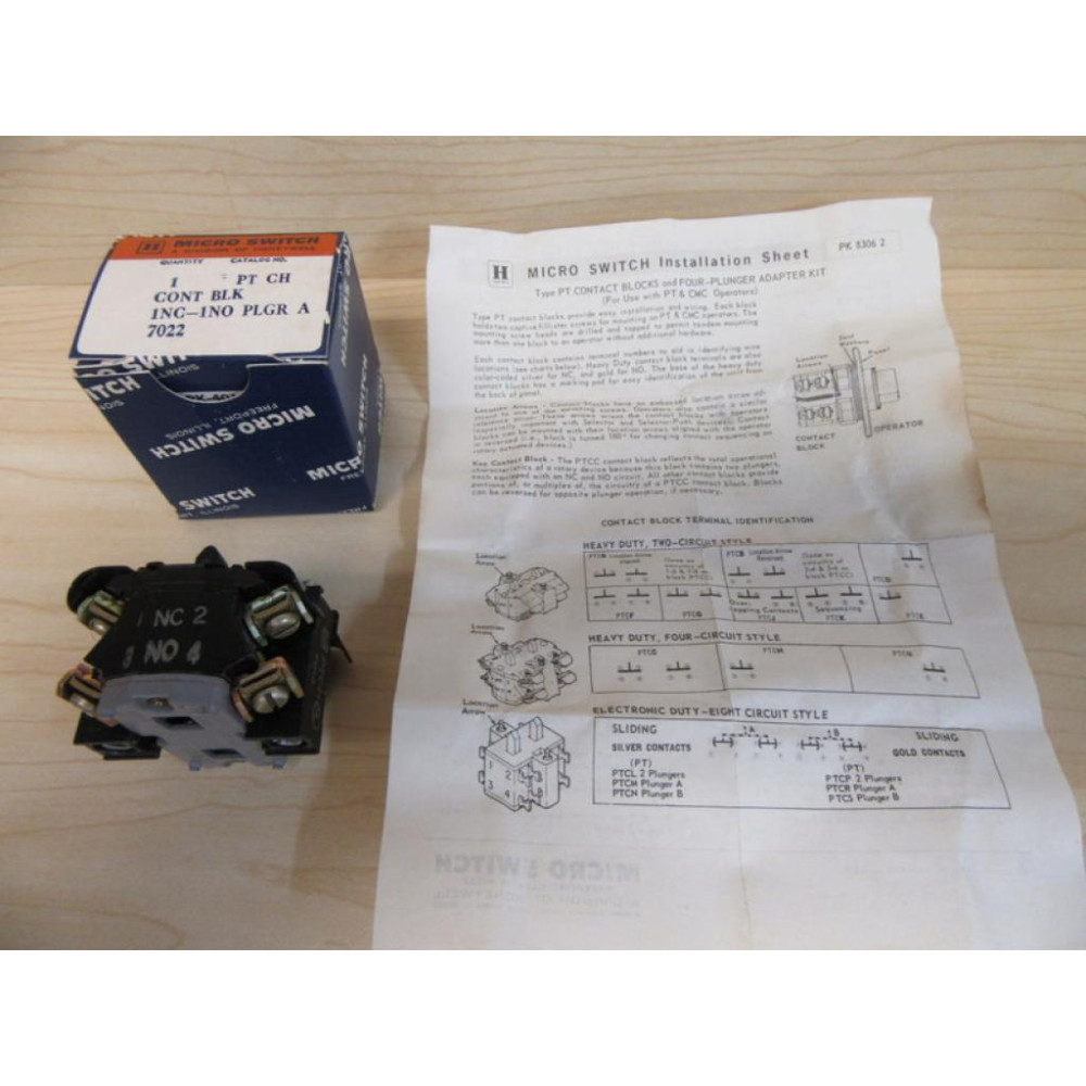 Micro Switch PTCH Honeywell Contact Block