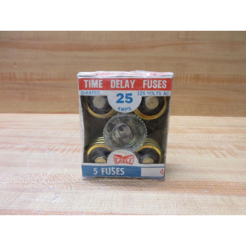 Eagle 670-25 Glass Plug Fuse 25A-125VAC (Pack of 5)