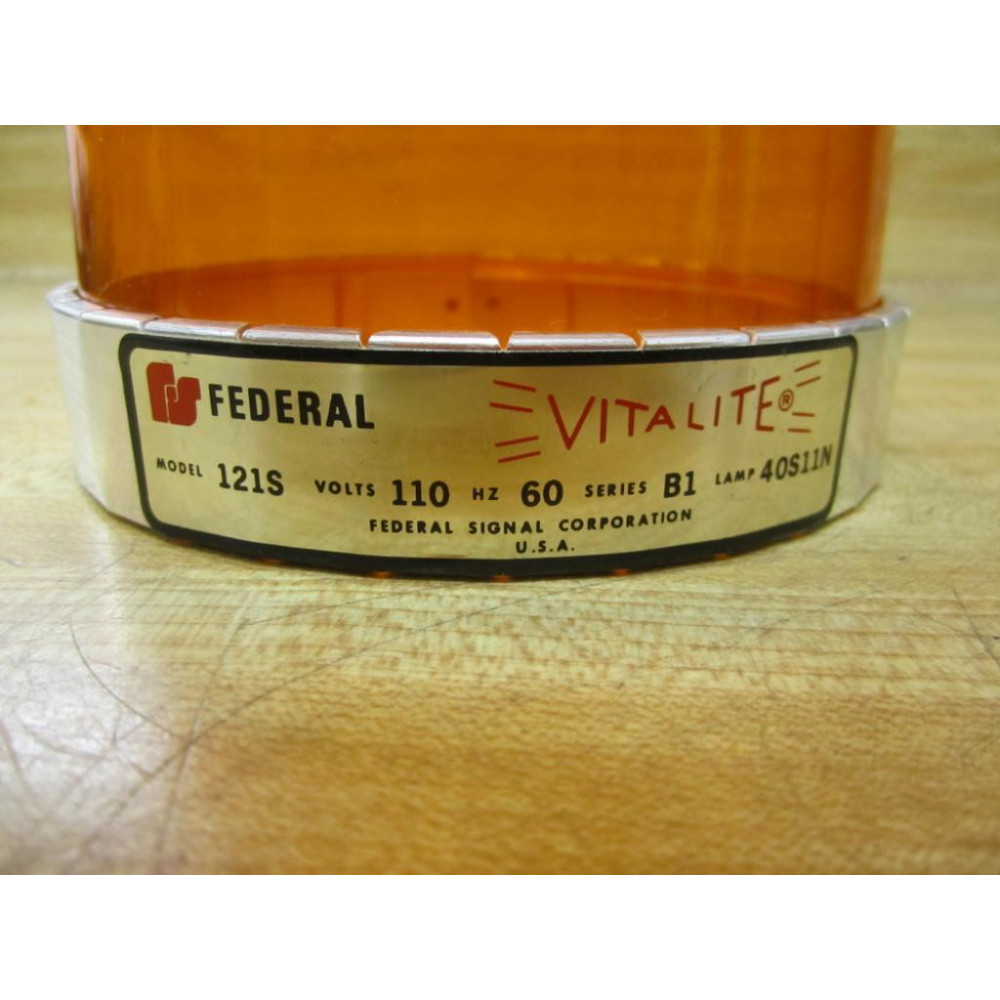 Federal Signal 121S Signal Vita Lite Light Series B1 Amber Dome Only ...