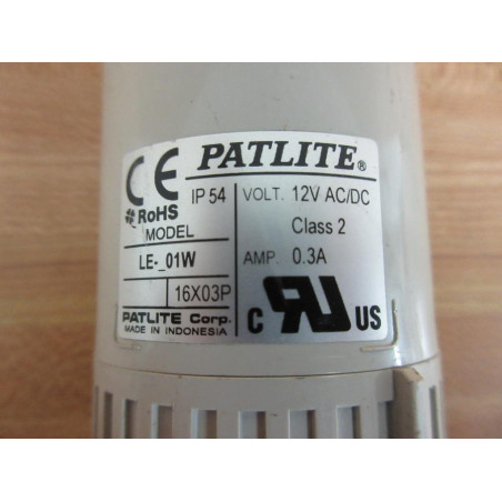 Patlite LE-01W LED Signal Tower LE01W Signal Tower Base Only - Used