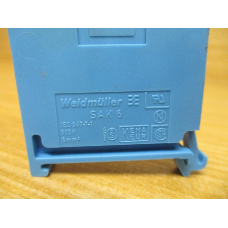 Weidmuller SAK 6 BU Terminal Block SAK 6 (Pack of 7) - Used