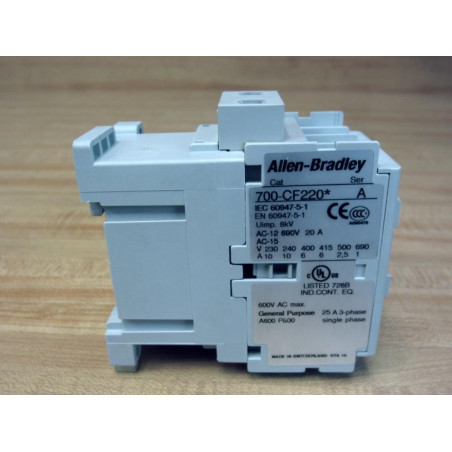 Allen Bradley 700-CF220 Relay 700CF220 Ser A wBase - New No Box