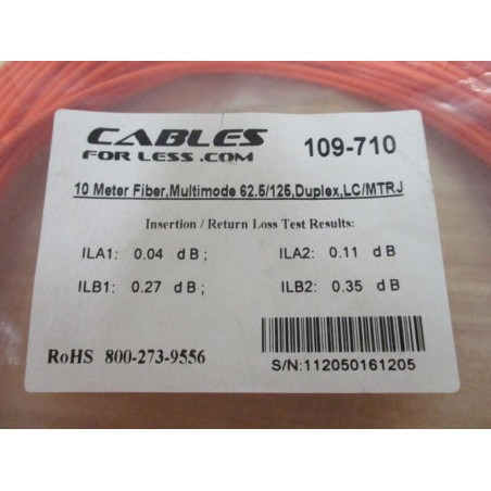 Cables For Less 109-710 Duplex Multimode Fiber Cable 109710