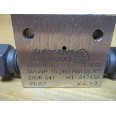 Autoclave Engineers 10V6001 Needle Valve - New No Box