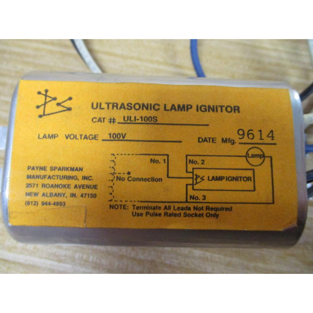 Payne Sparkman ULI-100S Lamp Ignitor 100V - New No Box