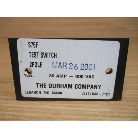 Durham 876F Test Switch - New No Box