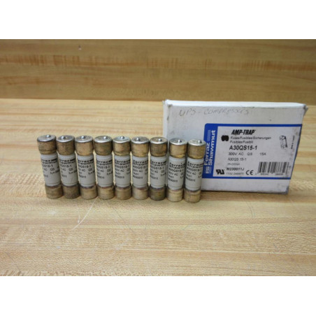 Gould Shawmut Ferraz Mersen A30QS15-1 Fuse Cross Ref 46C448 (Pack of 9)