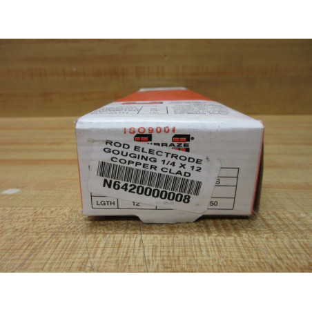 Unibraze N6420000008 Copper Gouging Electrode Rod 14" By 12" (Pack of 50)